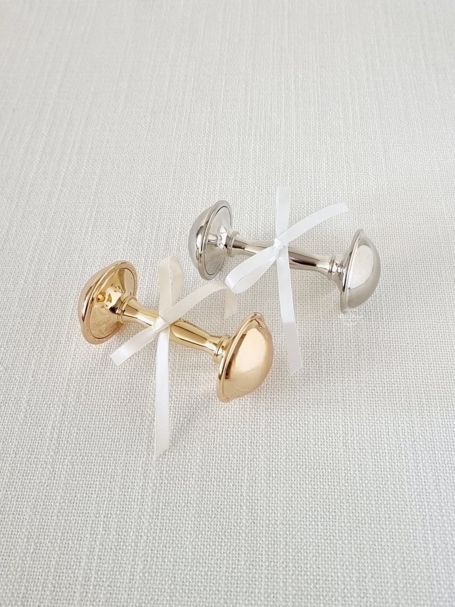 Plain Baby Rattle - Gold | Silver | Rose Gold | White – Little Dream
