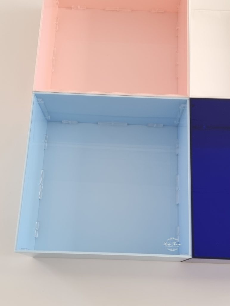 B54BB Baby Blue & Clear Lid - Square Acrylic Christening - Baptism Kee ...