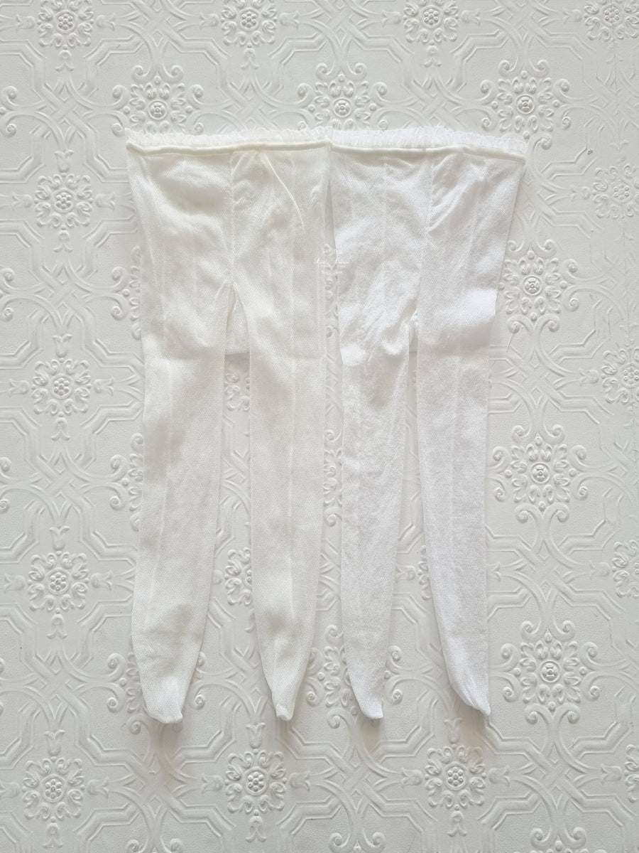 Baby & Toddler Sheer Fishnet Tights -Light Ivory and White (NB to 12M ...