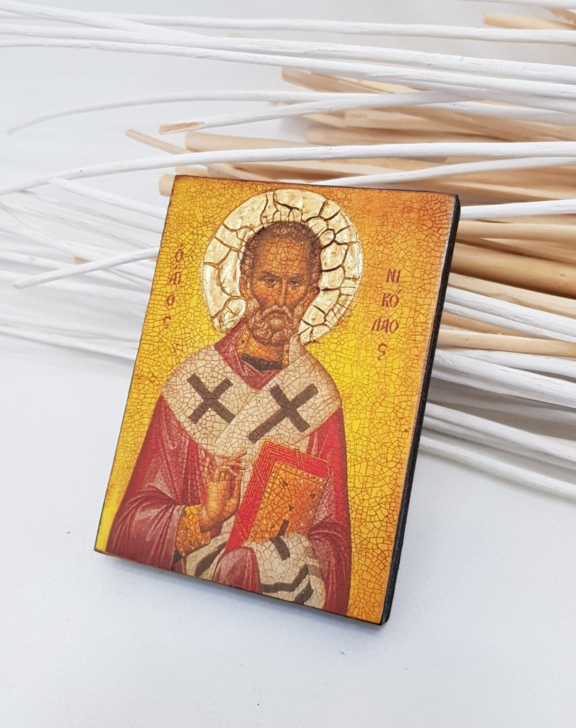 St. Nicholas Hand Crafted Wooden Orthodox Icon – Little Dream
